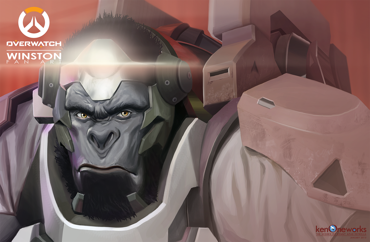 Kenoneworks: A fanart for Overwatch, Winston..