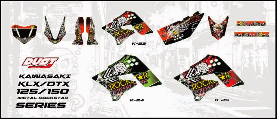dust-graphic-style: Graphic kit KAWASAKI KLX/DTX 125/150 metal rockstar ...