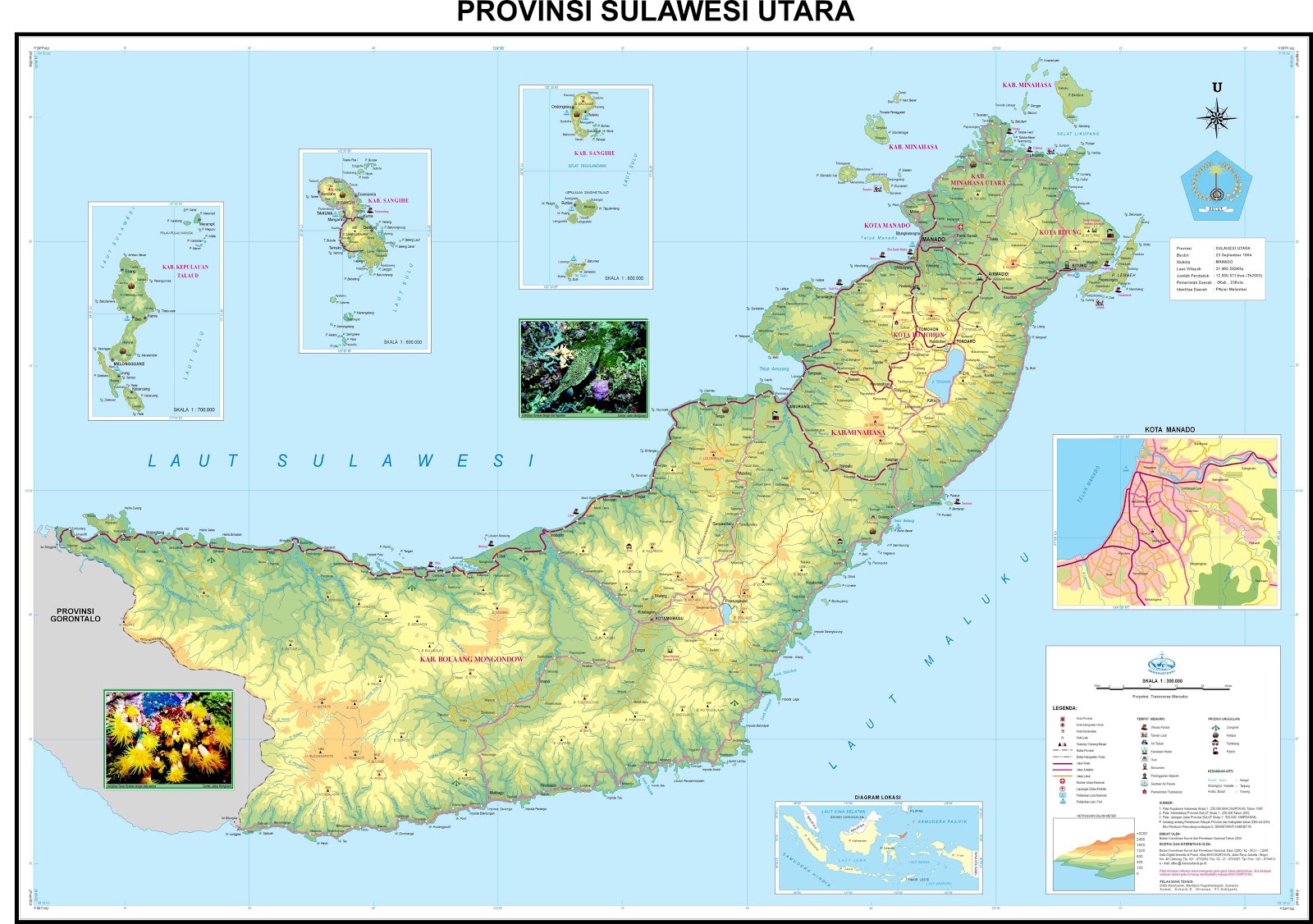 AMAZING INDONESIA: NORTH SULAWESI PROPINCE MAP