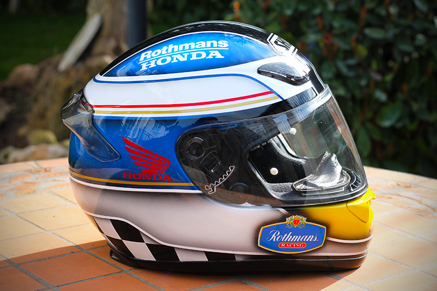Racing Helmets Garage: Shoei XR-1000 "Rothmans Honda" by RAER The Barbarian
