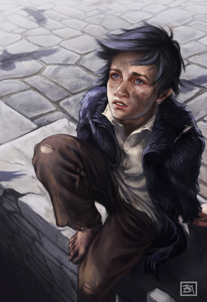 Bridget Monro Illustration: book cover and inside illustration- raven boy