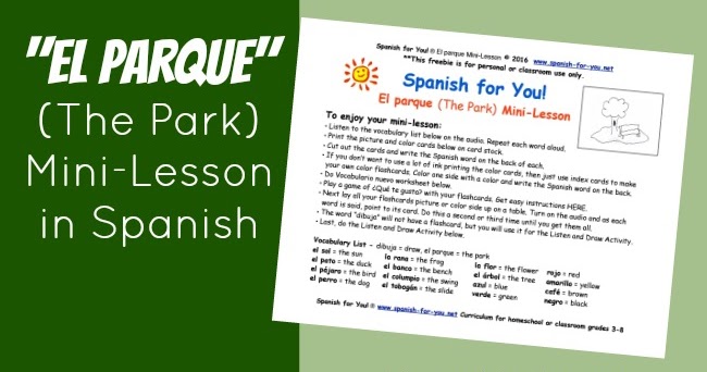 Mommy Maestra: Free Download: "El parque" Mini-Lesson in Spanish