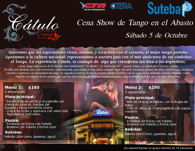 SUTEBA MORON: Recorriendo Bs As y Catulo Tango