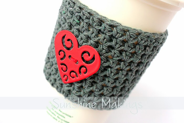 Sunny Stitching: Valentine's Day Coffee Cup Sleeves