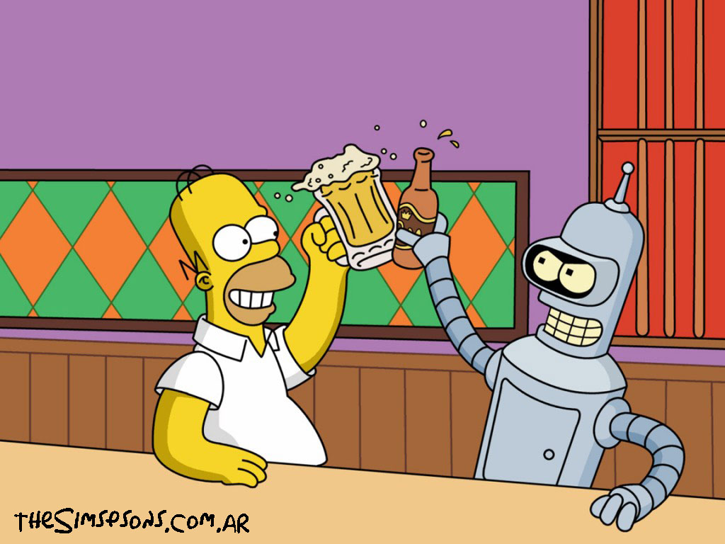 Dibujo de homero Simpson tomando cerveza - Imagui