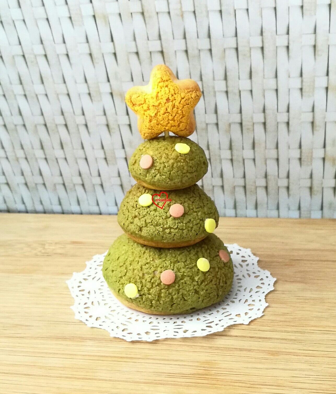 Loving Creations for You: Christmas Tree Matcha Choux Pastry