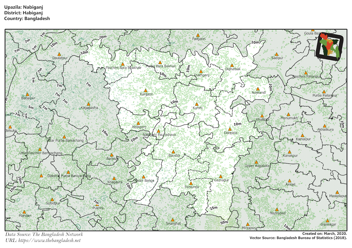 Mouza & Land Use Maps of Nabiganj Upazila, Habiganj, Bangladesh ...