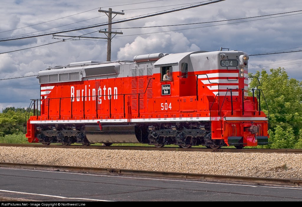Eddie's Rail Fan Page: CB&Q 504 with Freight/Caboose train at IRM