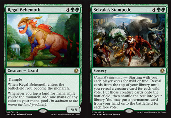 Magic the Gathering Adventures: Conspiracy Set Review: Green Cards