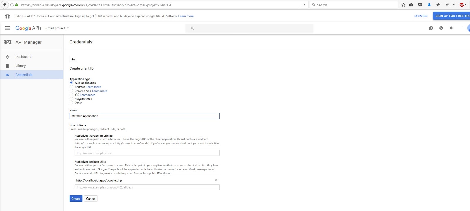 Code Samples: Using OAuth 2.0 for Google Client-side Web Applications