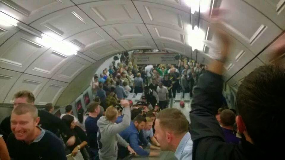 Football Hooligan Pictures: FOUR PICTURES: Spurs at West Ham 16 August 2014