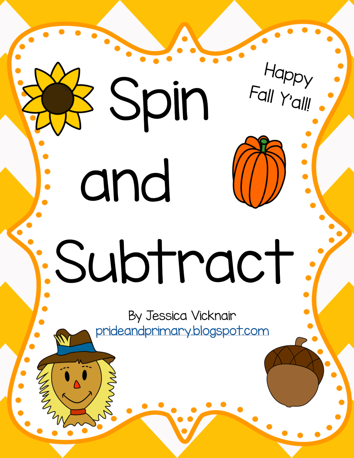Happy Fall Y'all!!! Spin and Subtract fun!! | Pride and Primary