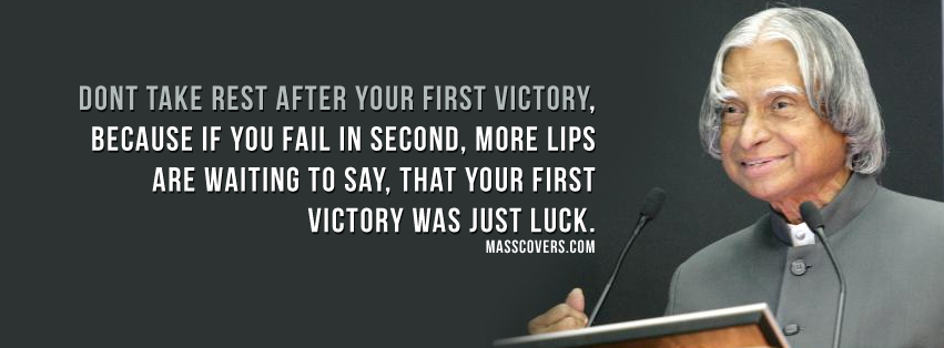 Dont take rest after your first victory, because... | FB Cover - Unique ...