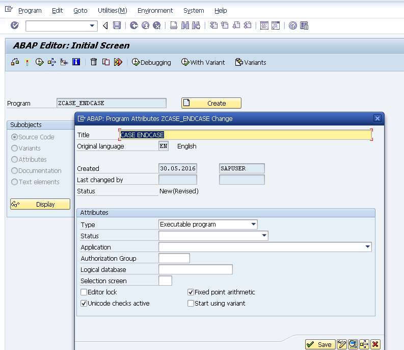SAP TECH: Case...EndCase