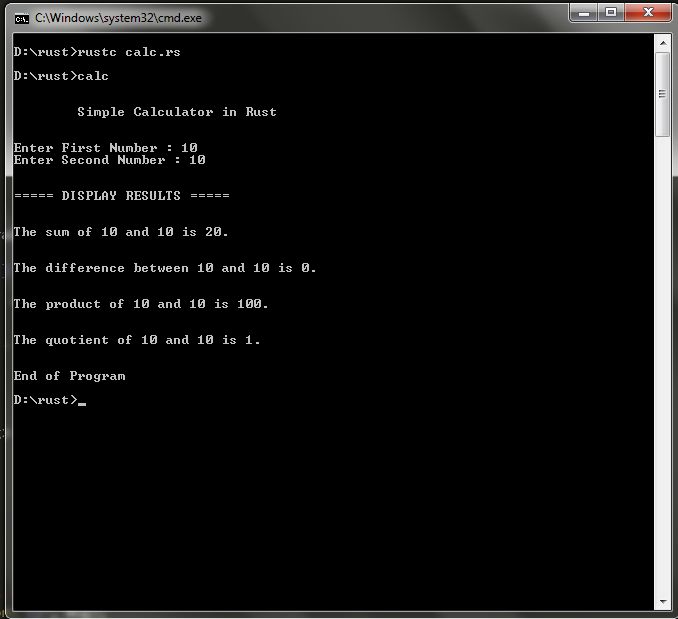 Free Programming Source Codes And Computer Programming Tutorials Simple Calculator In Rust