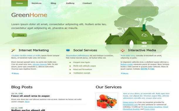 Free Ecology Green Home CSS Website Template