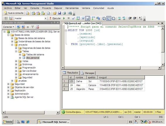 Bases de Datos de la Universidad de El Salvador: REPLICACION SQL SERVER