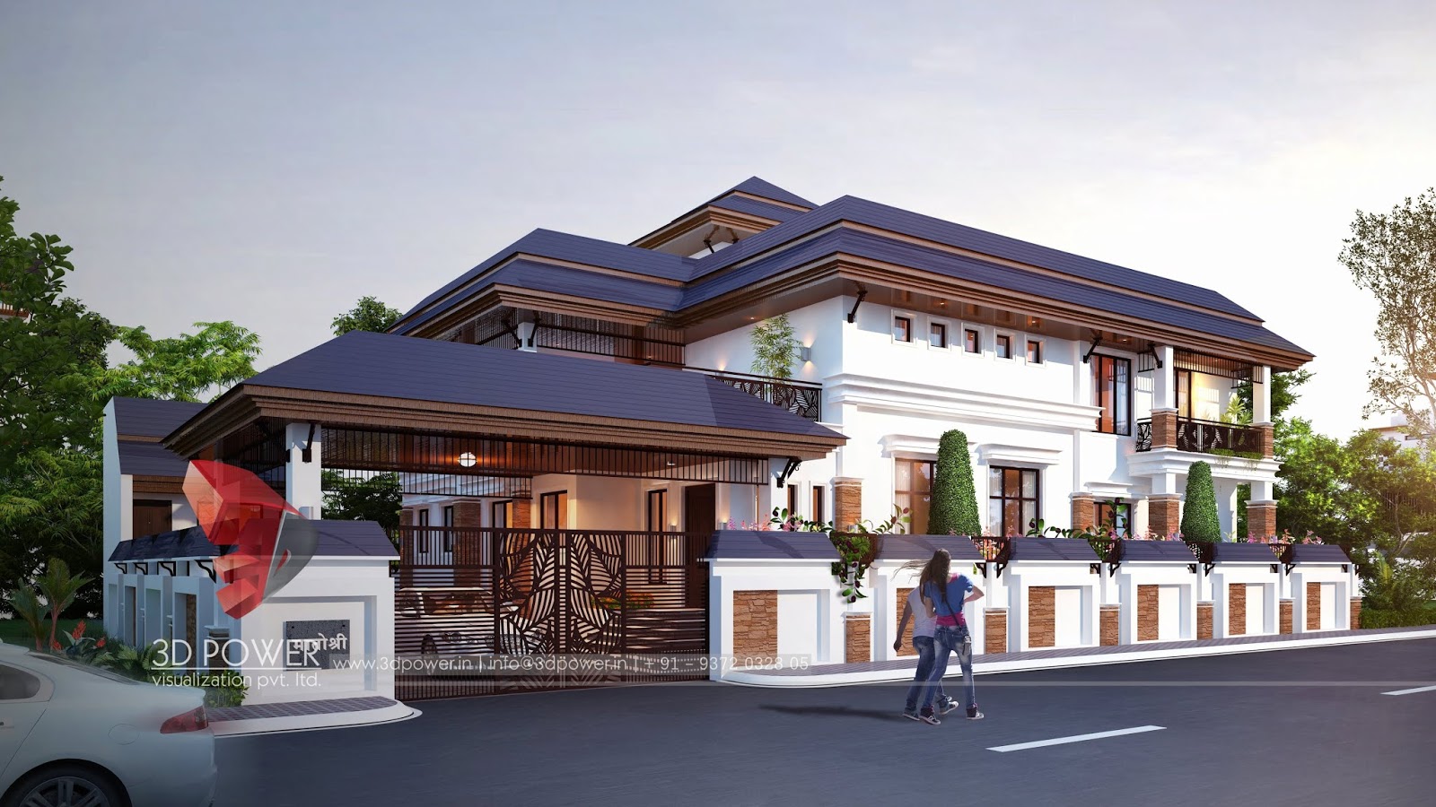 Ultra Modern Home Designs | Home Designs: Tremendous 3D Exterior Rendering of a Bungalow
