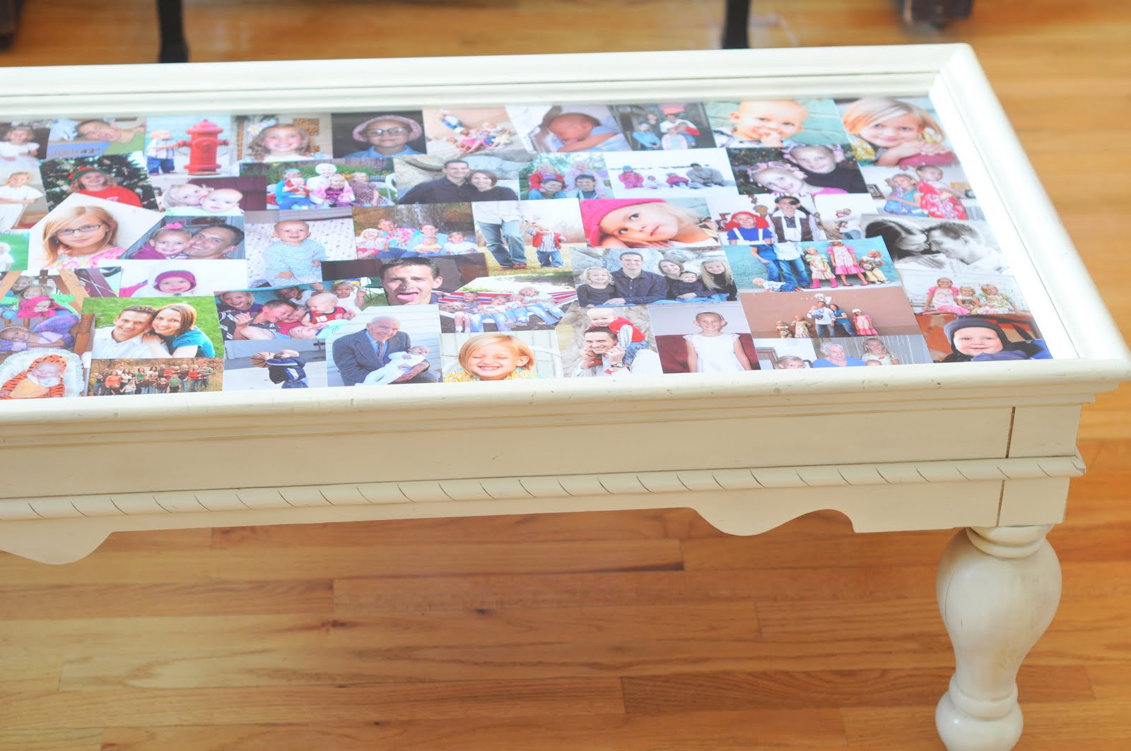 Family Picture Collage Coffee Table | One Mom with a Mission
