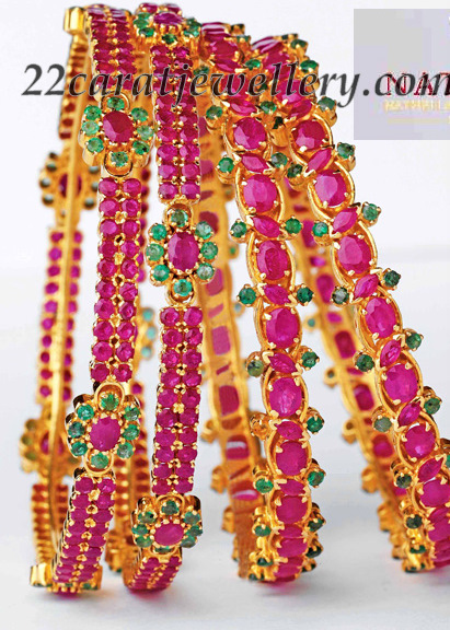 Ruby Emerald Bangles Gallery - Jewellery Designs