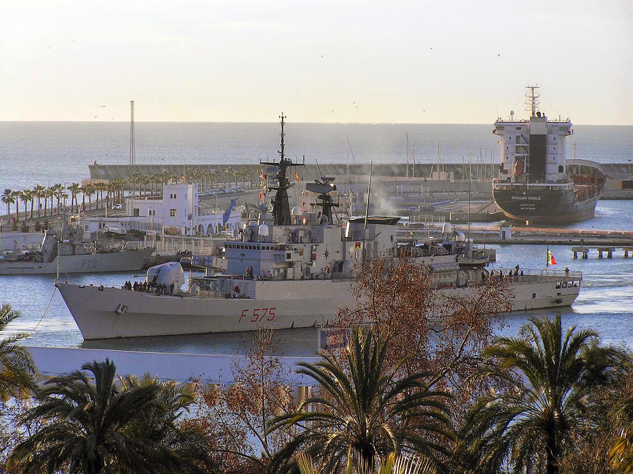 Málaga Marítima: La fragata italiana EURO F-575 en Málaga