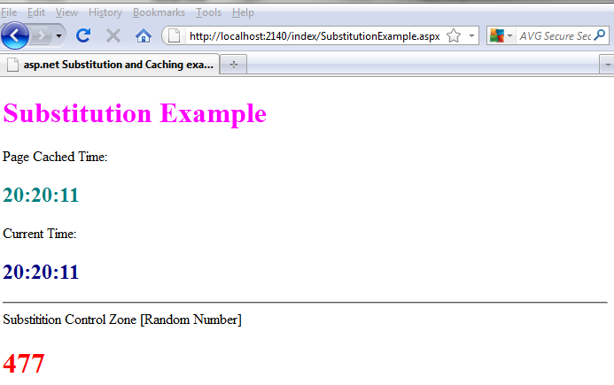 asp.net Substitution and Caching example - jQuery 2 DotNet