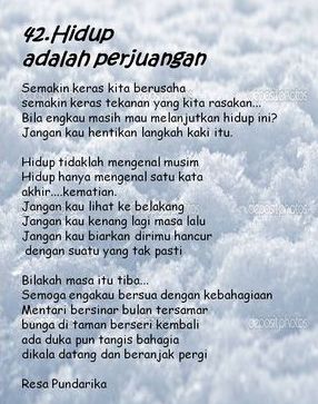 10 Puisi 4 Bait Tentang Kehidupan