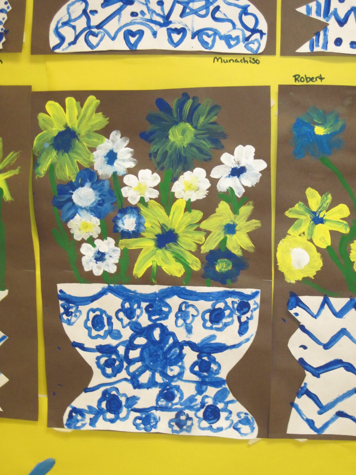 Lines, Dots, and Doodles: Blue and White Vases, 3rd Grade