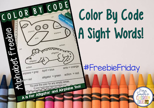 FERN'S FREEBIE FRIDAY ~ COLOR BY CODE THE LETTER A SIGHT WORDS | Fern ...