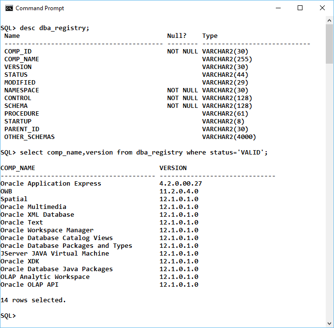 How to find list of installed features of Oracle Database? - OracleOcean