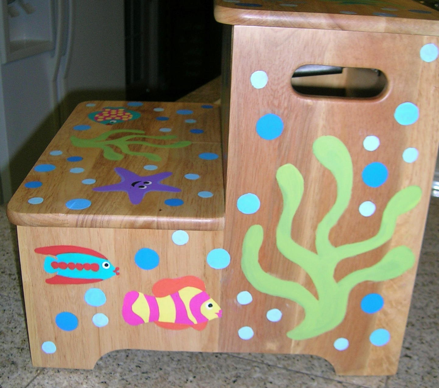 Larissa Hill Designs: Painting for Charity - "Under The Sea" Step Stool