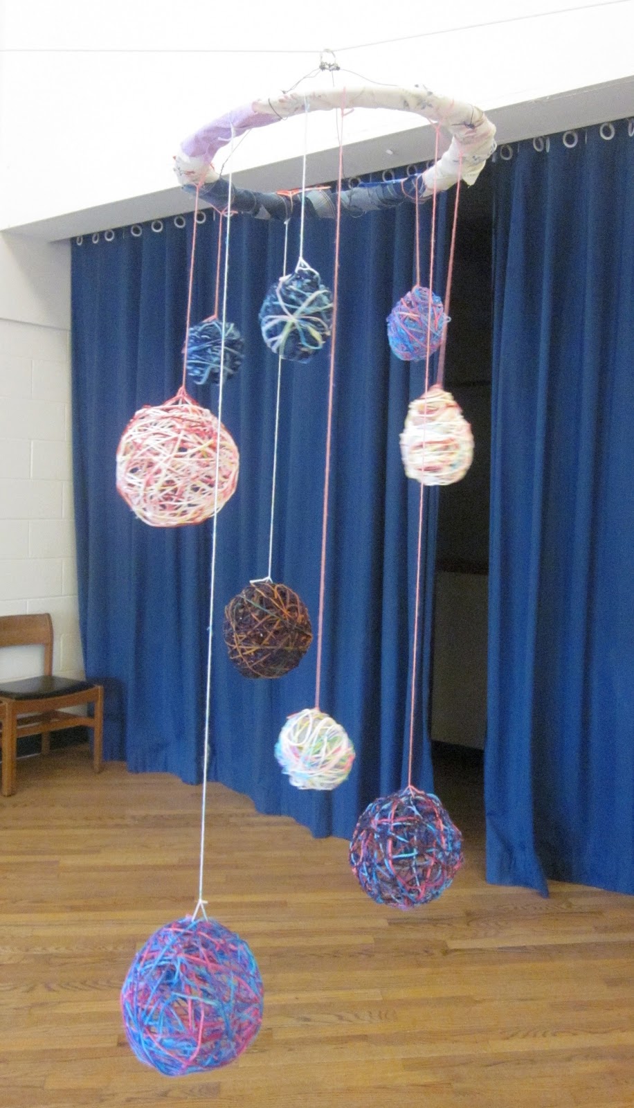 Art is Basic-- Art Teacher Blog: Finished String Ball Mobiles