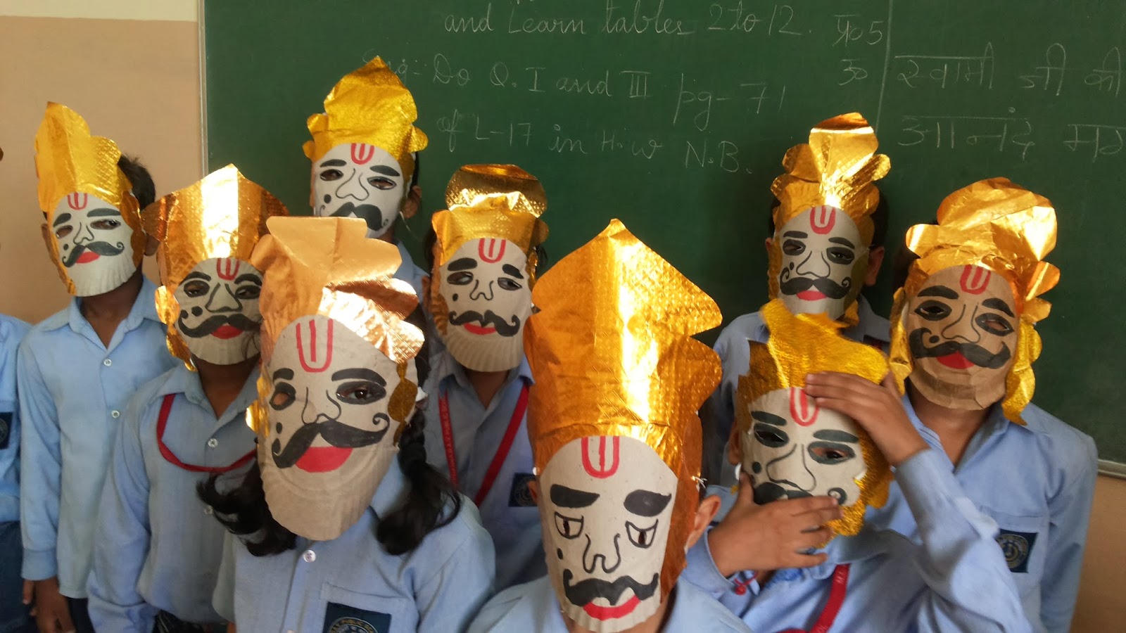 neha tanwar : Ravan mask making activity on dusshera