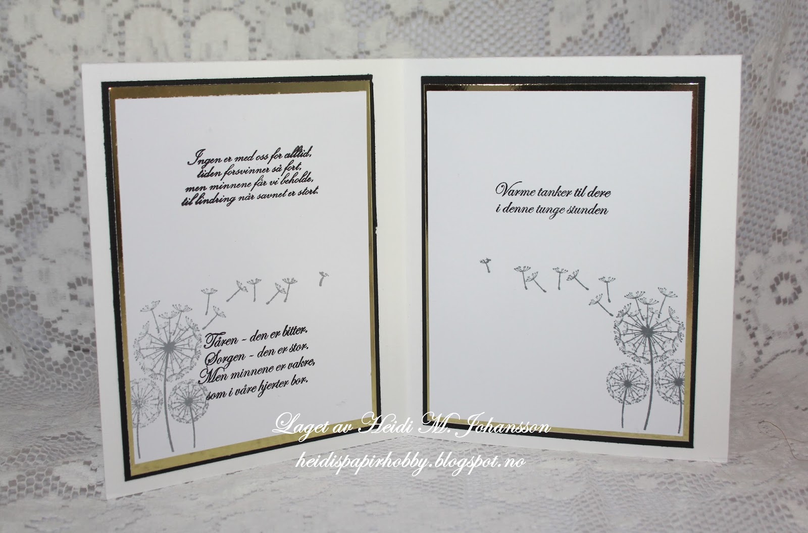 Design Team for North Star Design og Engros: Kondolansekort