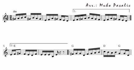 NOTE | DOMACE I STRANE: BOSANSKO KOLO NOTE AKORDI TEKST
