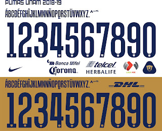 Tipografias De Futbol: Tipografía Club Pumas 2018-2019