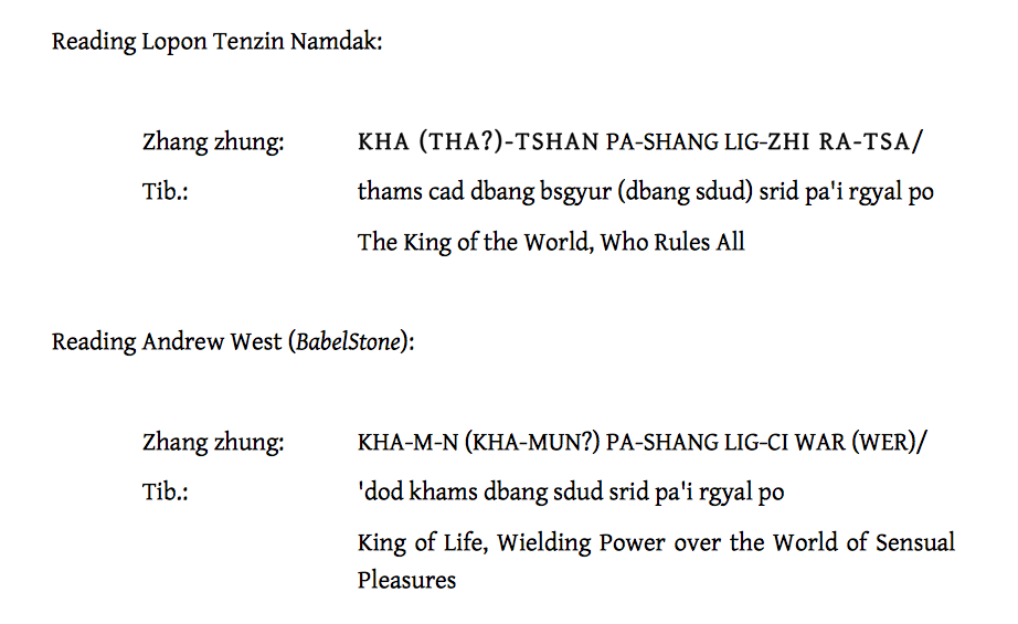 Okar Research: Royal Seal of the Last King of Zhangzhung