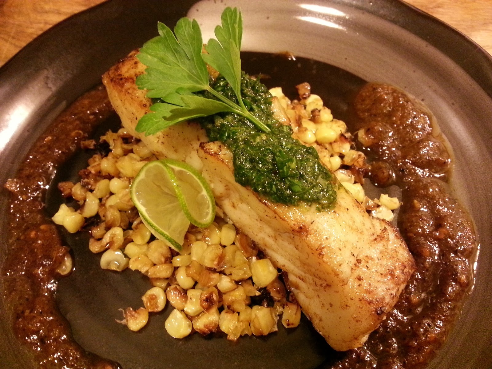 Forever Feast: Pan Roasted Halibut with Parsley Lime Salsa Verde