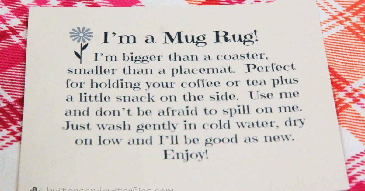 Buttons and Butterflies: Mug Rug Tag