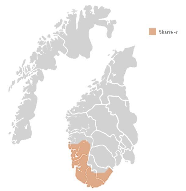 Dialektkart: Målmerker i dialekter