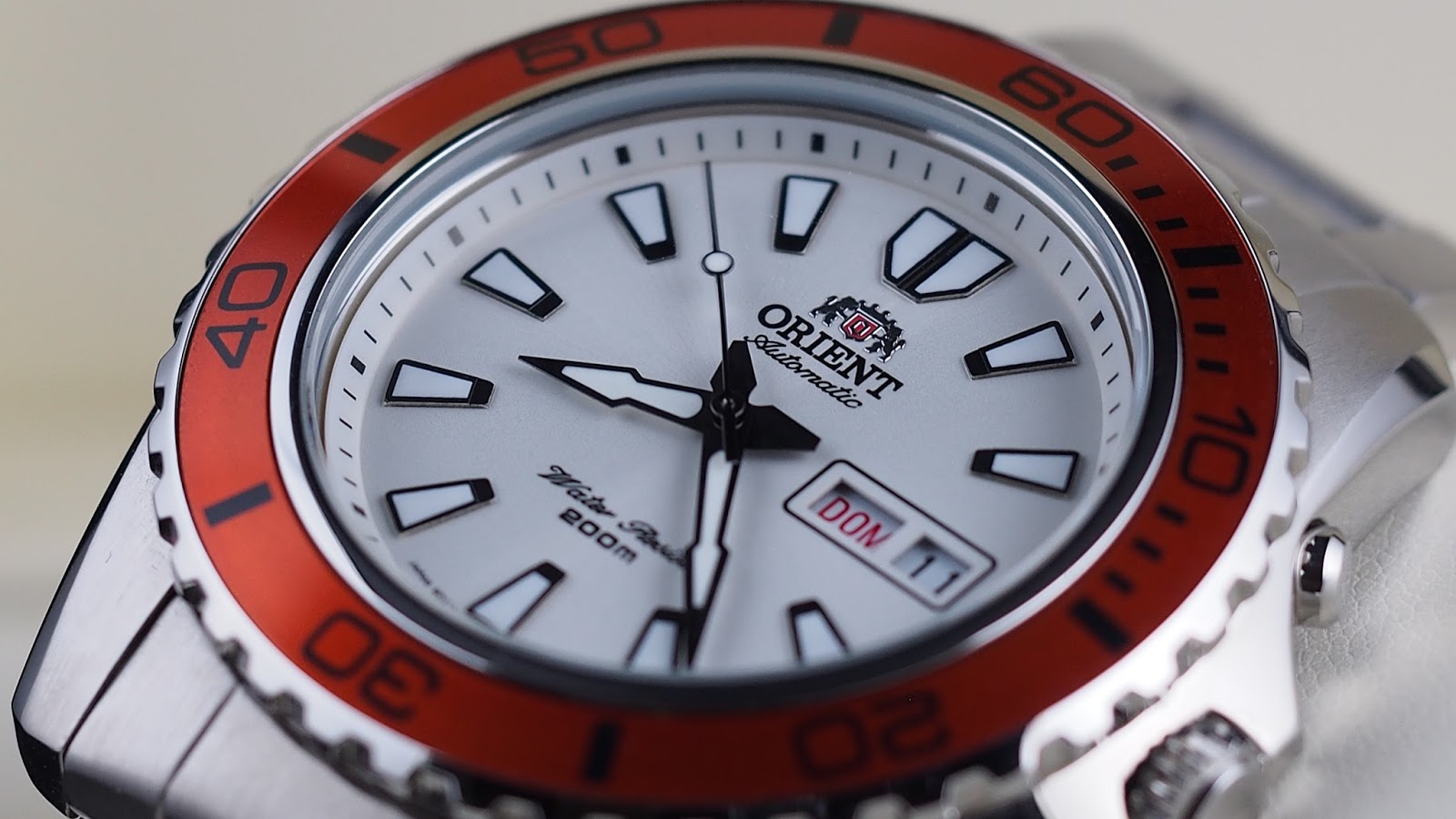 (SOLD) ORIENT MAKO XL WHITE ORANGE BEZEL AUTOMATIC ~ Jual Beli Jam ...