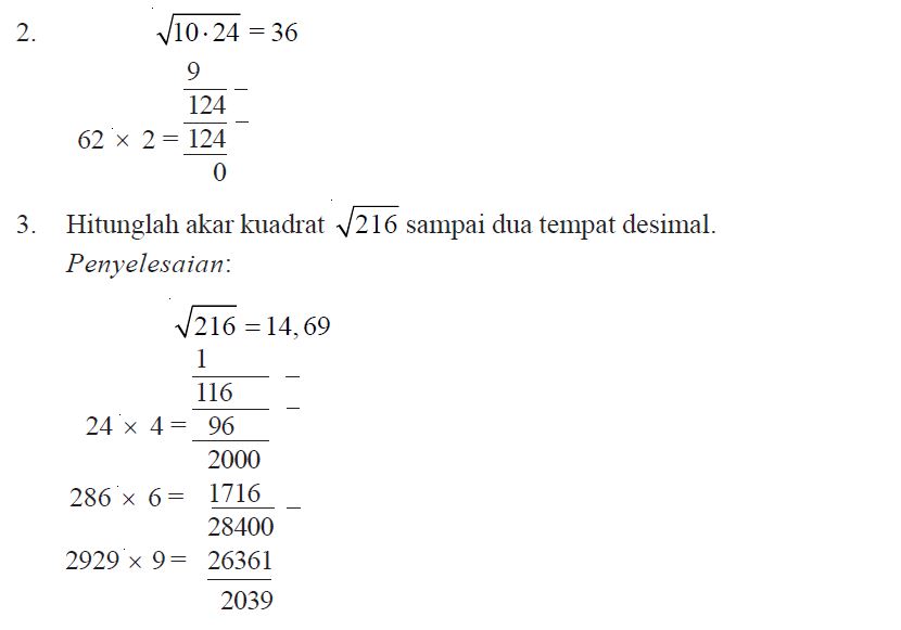 Cara Mencari dan Menghitung Akar Kuadrat Pangkat 2 (Dua) - INFO PELAJARAN
