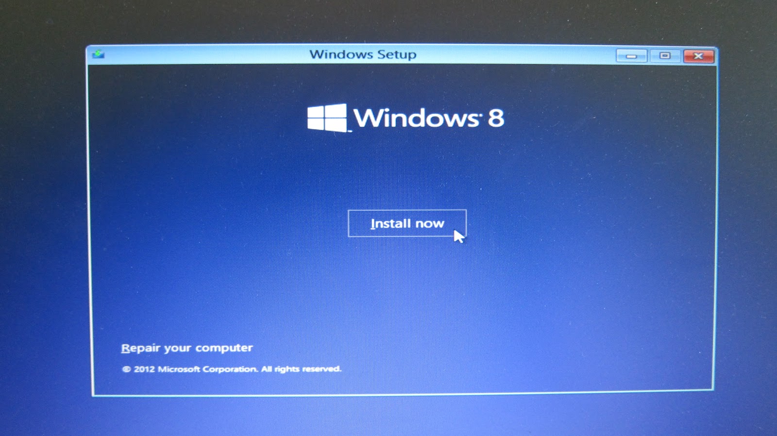 Installation of Windows 8 – LISE RASMUSSEN