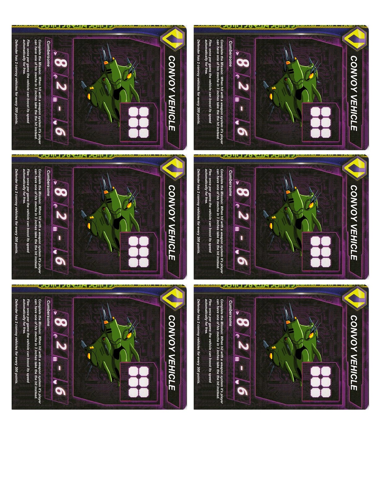 RPG and Tactics: Convoy and Bunker Cards