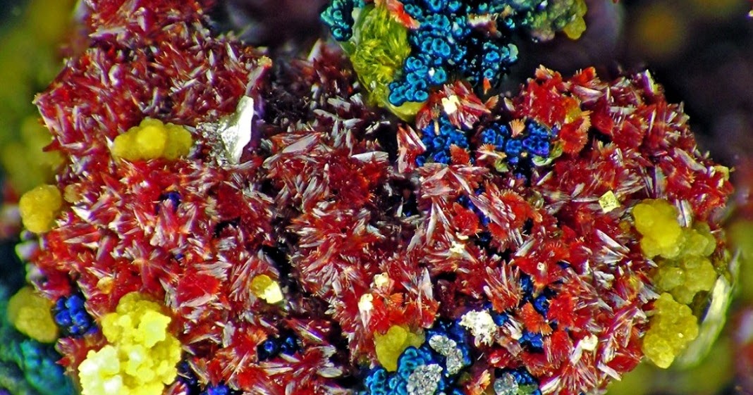 A Colorful Specimen of Carminite, Beudantite, Goethite, and Cerussite ...