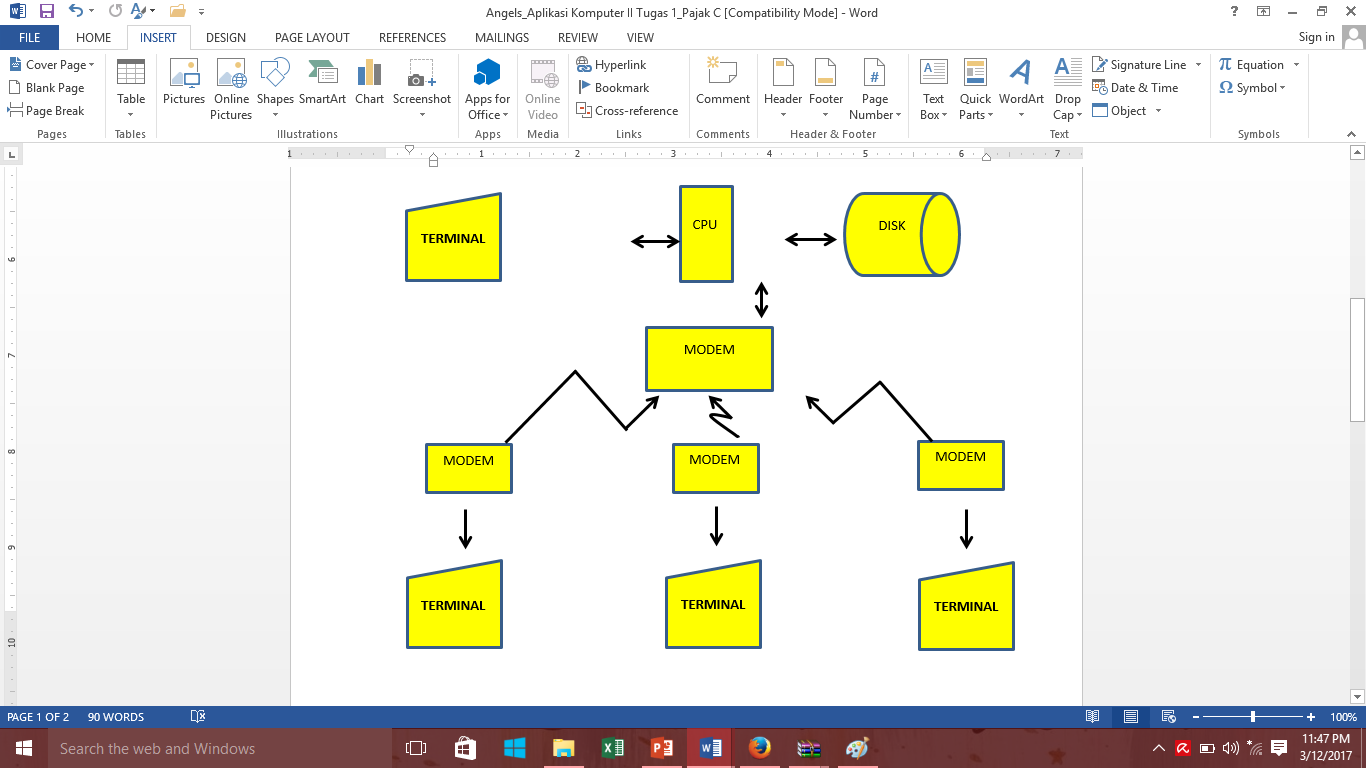Tutorial Membuat Alur/Diagram Alir pada Ms. Word | Novandha Putri