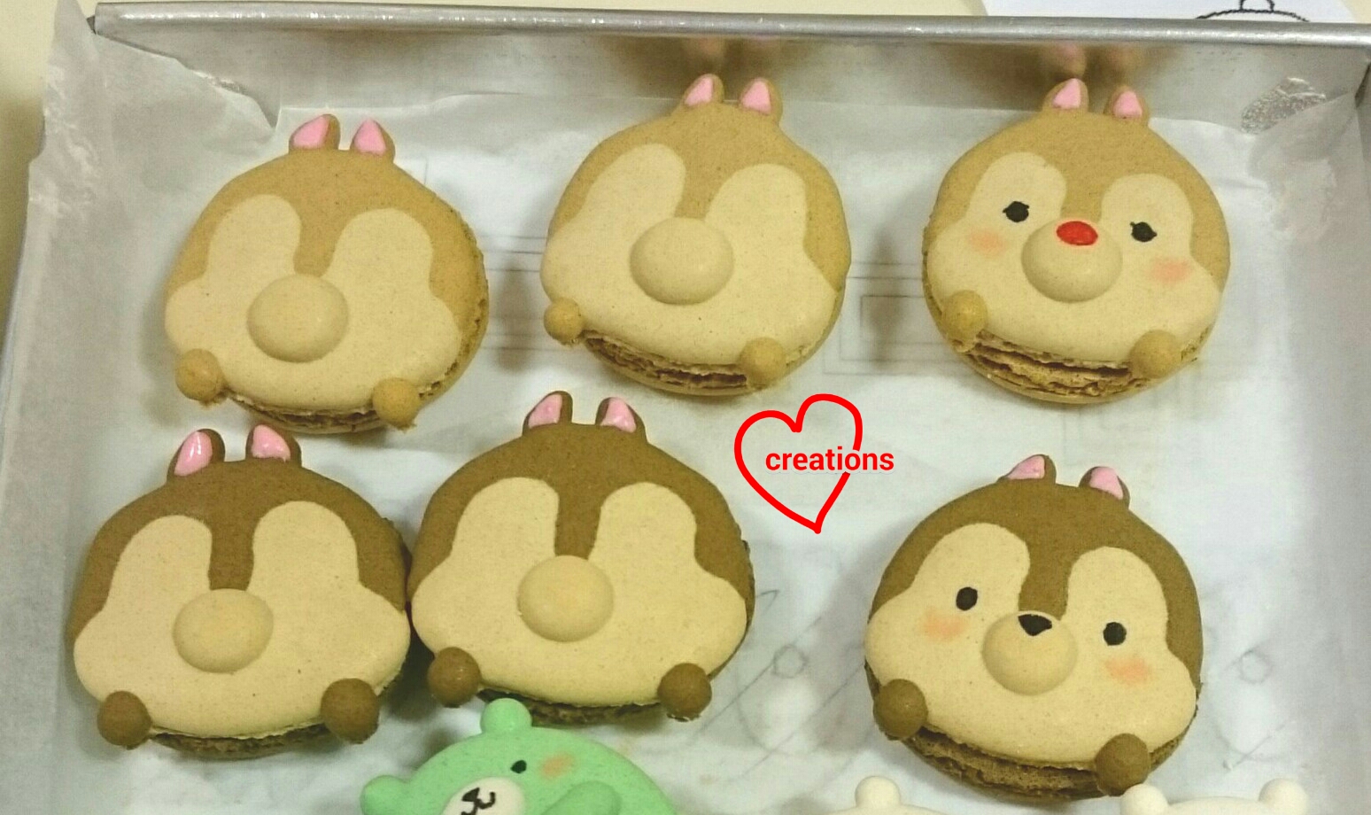 Loving Creations for You: Tsum Tsum Chip and Dale Earl Grey Macarons