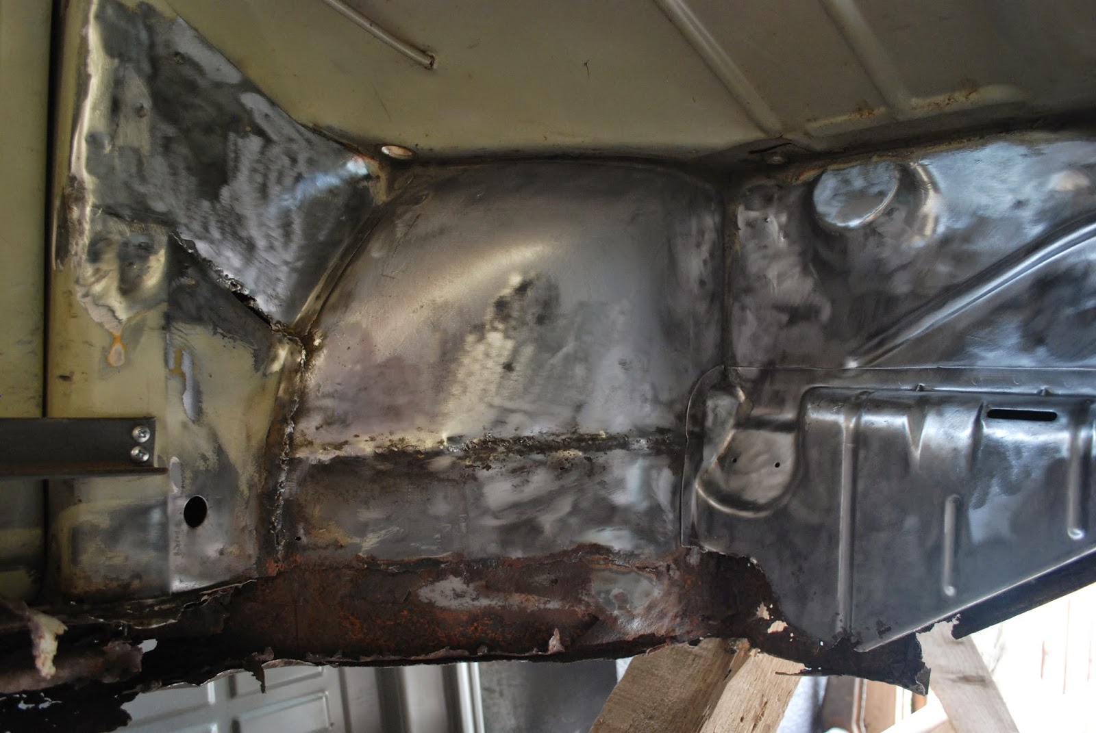 1965 VW Beetle Restoration: Front Bulkhead and A-post’s bare all!