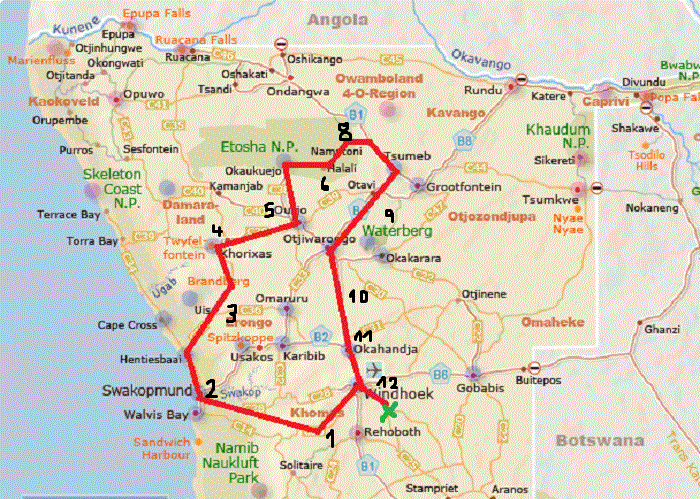 S 22° 38' 38'' E 17° 24' 13'' Namibia