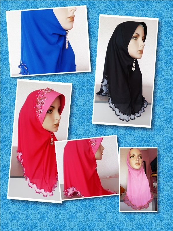 Kedai Tudung Custom Made Online 2013: Tudung Chiffon 2 Layer Full Beaded